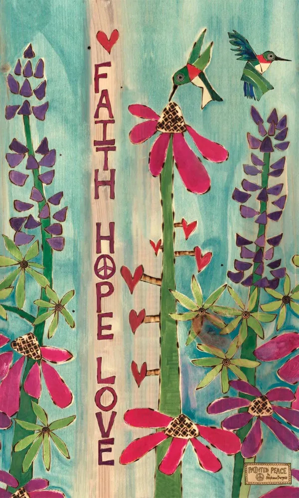 Faith Hope Love 10" Mini Art Pole Studio M. | Jenny K.