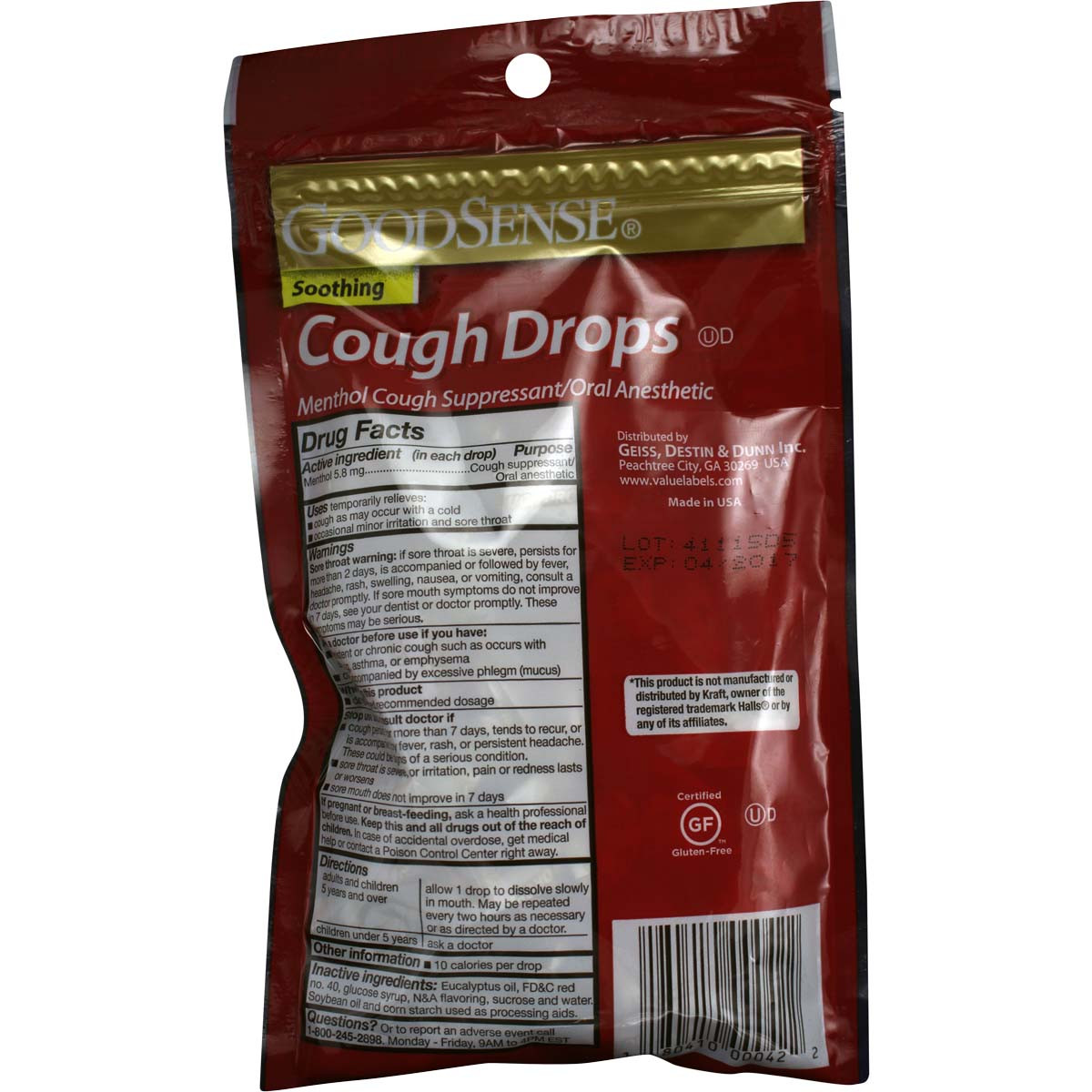 Soothing Cough Drops - Cherry Flavor (3 Bags of 30)
