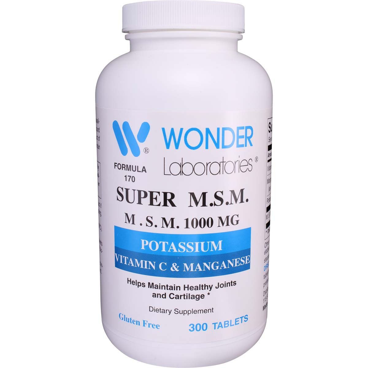 Super M.S.M. 1000 mg | Potassium, Vitamin C & Manganese