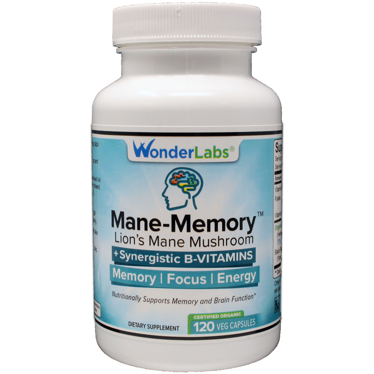 Lion's Mane Mushroom 1100mg per serving | Memory-Focus-Energy | Mane-Memory