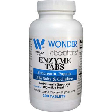 Enzyme Tabs w/ Pancreatin, Papain, Bile Salts & Cellulase
