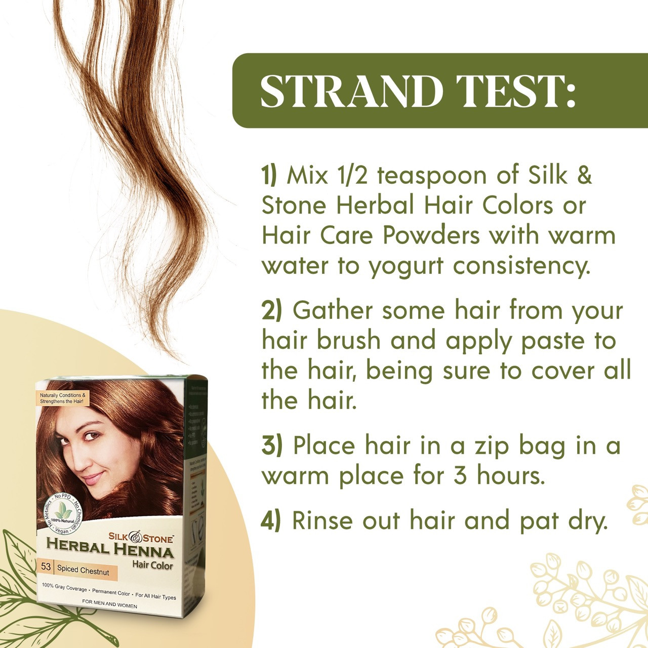 Herbal Henna Hair Color #53: Spiced Chestnut- Henna Hair Dye