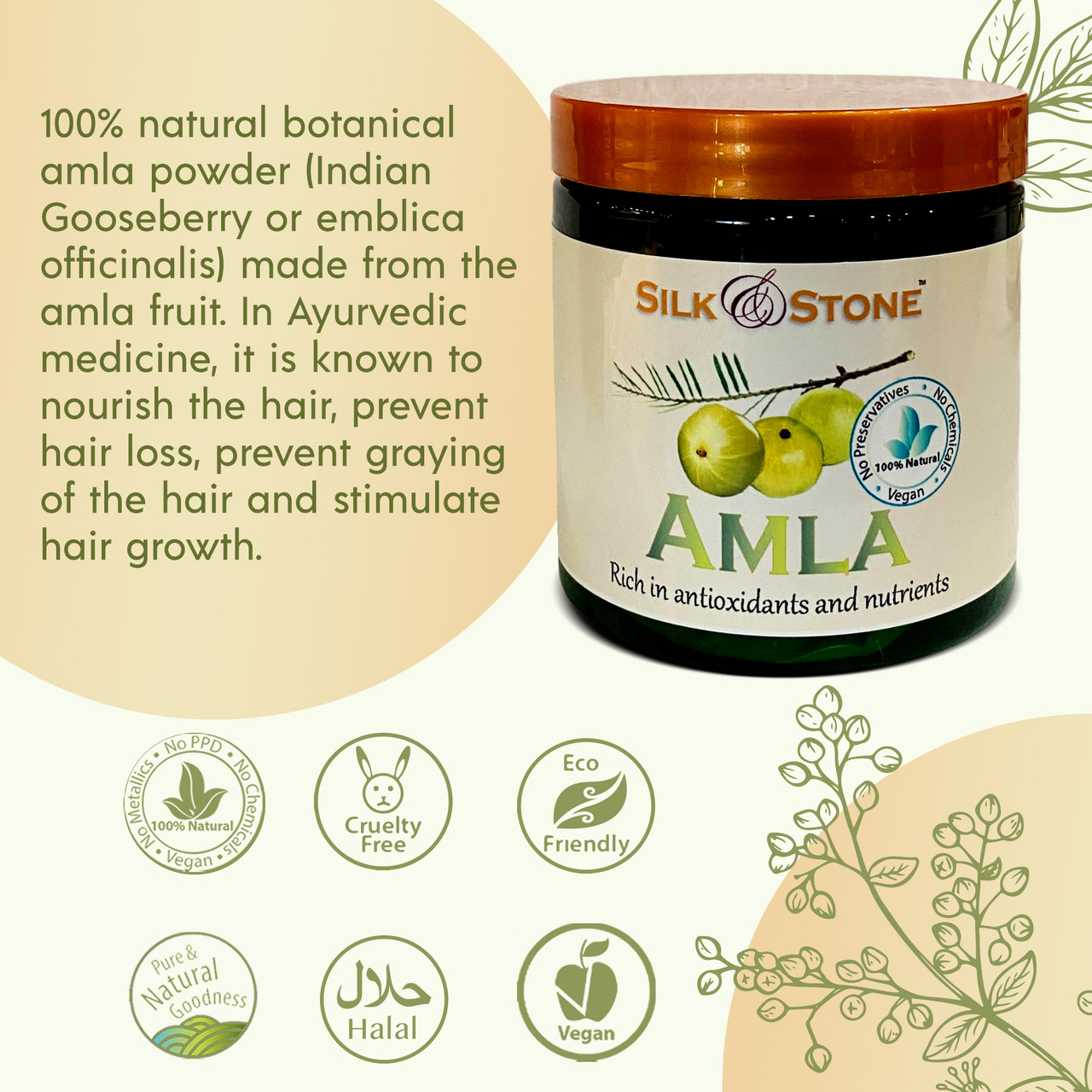 100% Amla Powder (Indian Gooseberry)- strong healthy hair