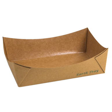 Compostable Kraft Brown #3 Food Tray - Uncoated | EP-ET3