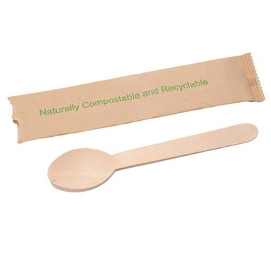 Individually Wrapped Wooden Spoon