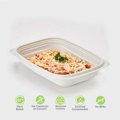 16oz Compostable Microwavable Takeout Container