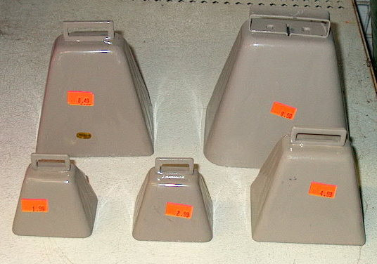 Cowbell - selection of cowbells, Brockton area, South Shore, Mass.