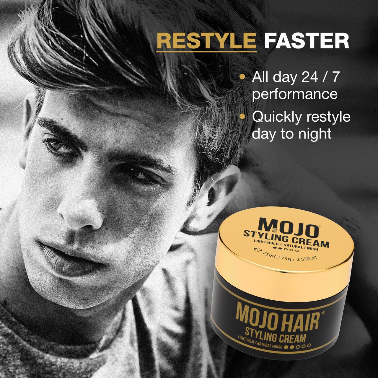 MOJO Styling Cream 72g Natural Finish light hold - SHAVE.COM.AU