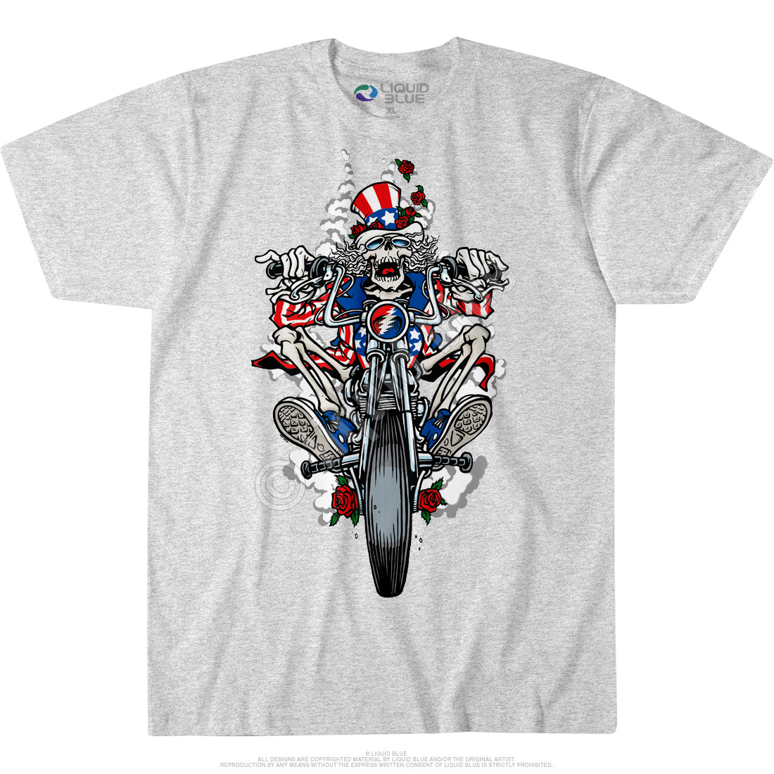 Grateful Dead Moto Sam Custom T-Shirt Tee Liquid Blue