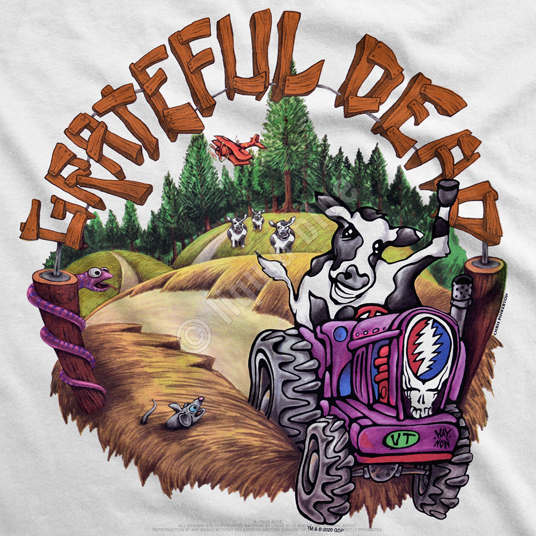 Grateful Dead Highgate White T-Shirt Tee Liquid Blue