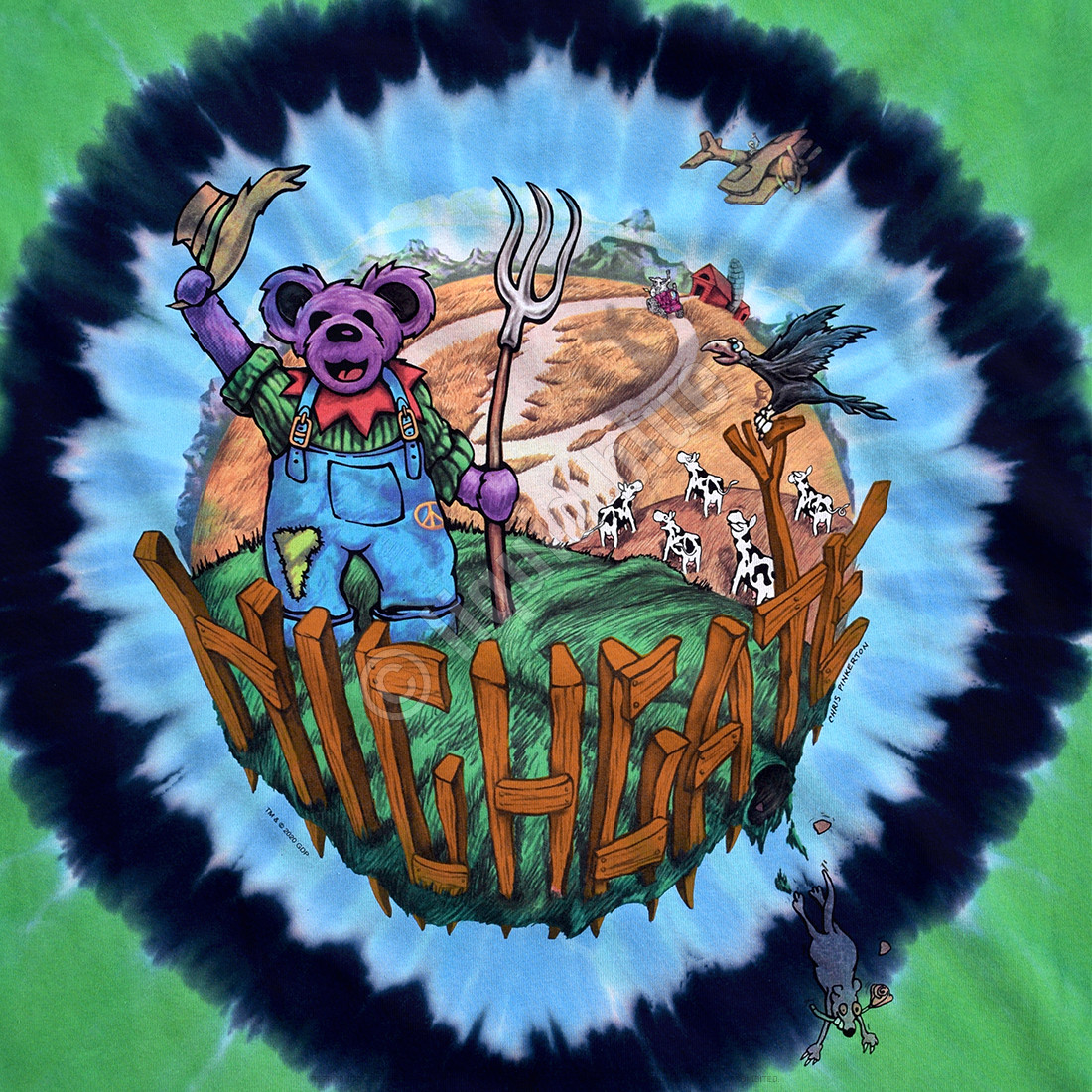 Grateful Dead Highgate Tie-Dye T-Shirt Tee Liquid Blue