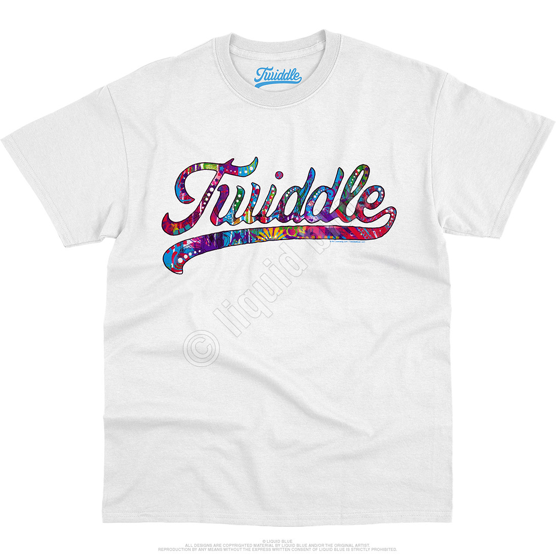 Twiddle Frankenfoote White T-Shirt Tee Liquid Blue
