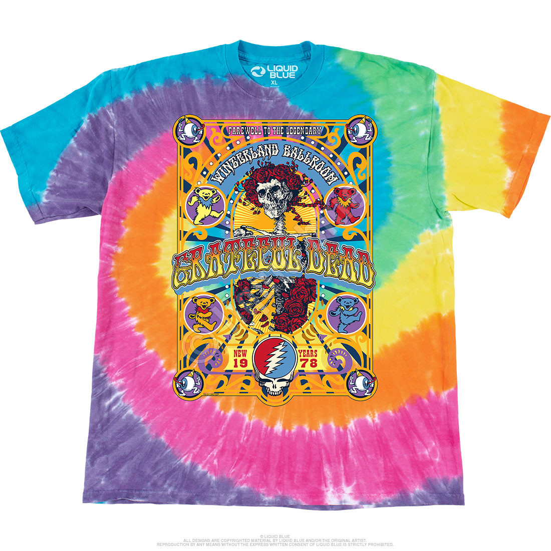 Grateful Dead Closing Of Winterland T-Shirt Tee by Liquid Blue