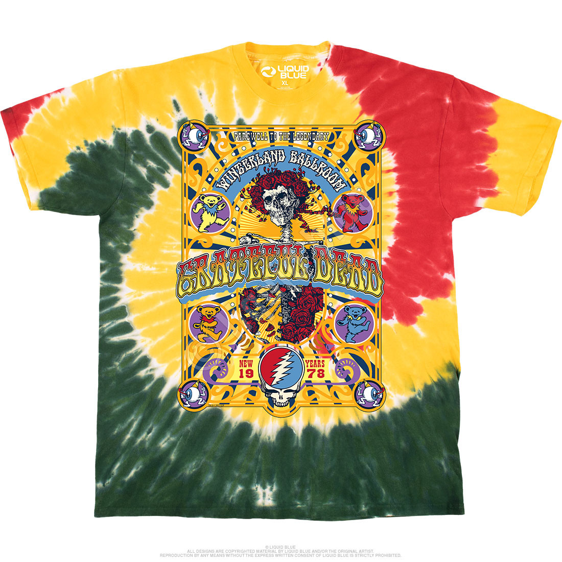 Grateful Dead Closing Of Winterland T-Shirt Tee by Liquid Blue