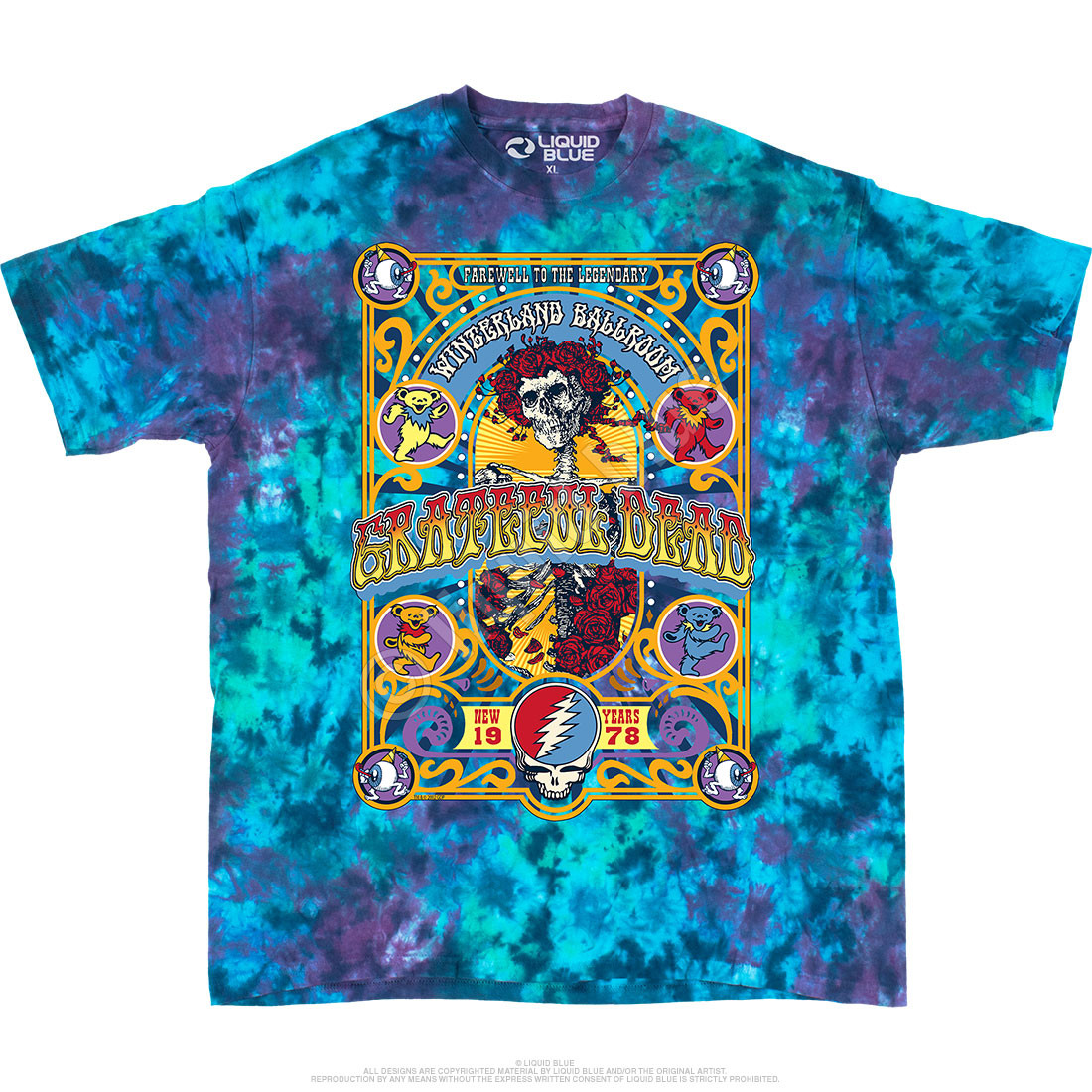 Grateful Dead Closing Of Winterland T-Shirt Tee by Liquid Blue