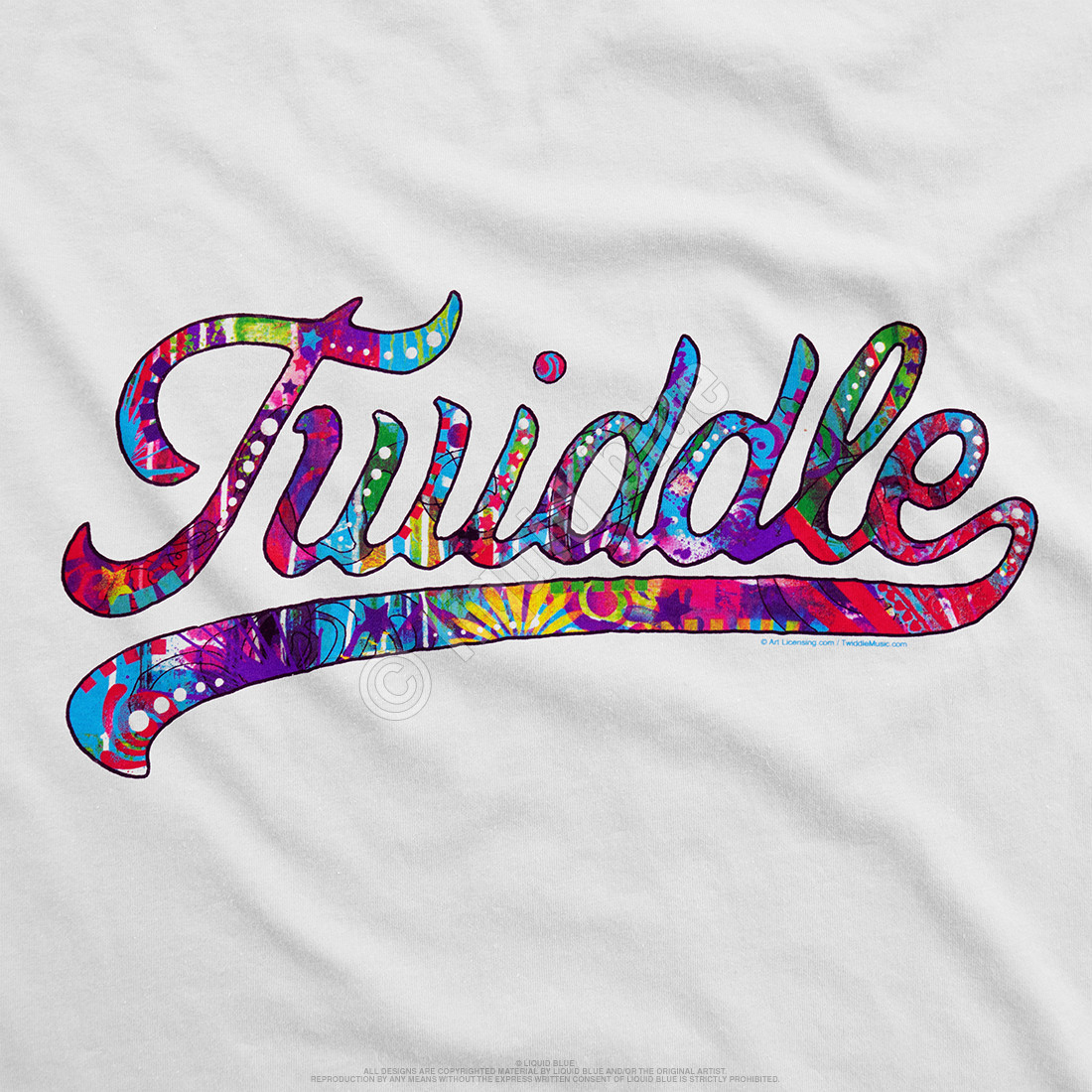 Twiddle Frankenfoote White T-Shirt Tee Liquid Blue