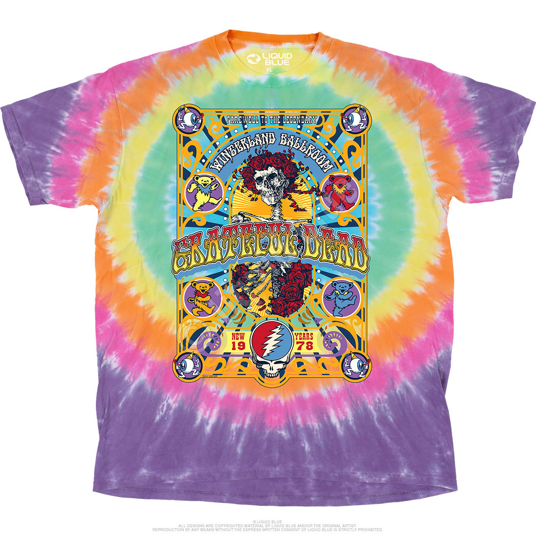 Grateful Dead Closing Of Winterland T-Shirt Tee by Liquid Blue