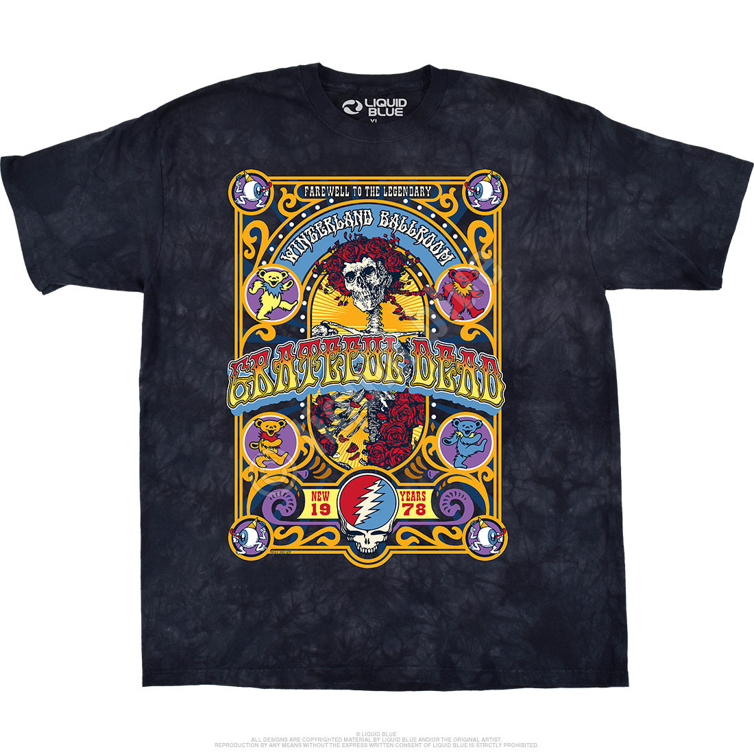 Grateful Dead Closing Of Winterland T-Shirt Tee by Liquid Blue