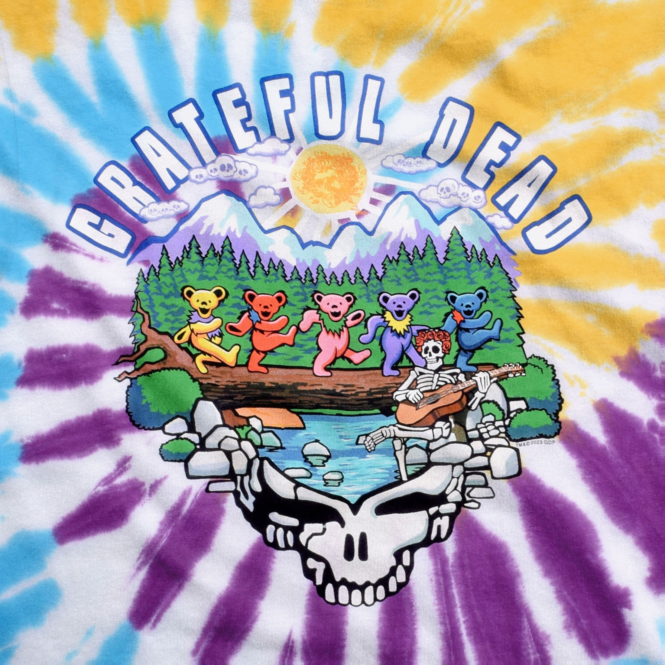 Grateful Dead Trail Walk Tie-Dye T-Shirt Tee Liquid Blue
