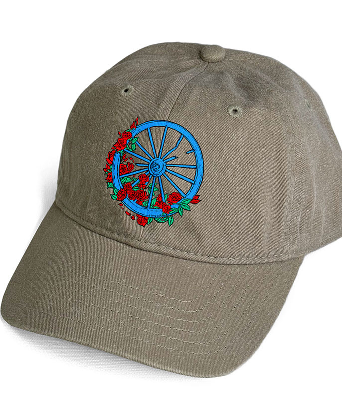 Grateful Dead Wheel and Roses Hat Liquid Blue