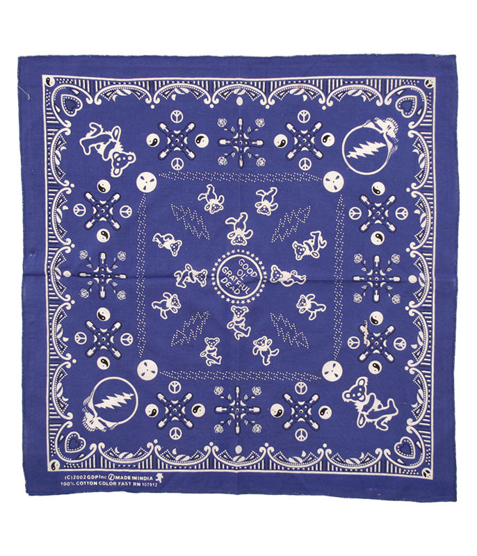 Grateful Dead Good Ol GD Navy Bandana Liquid Blue