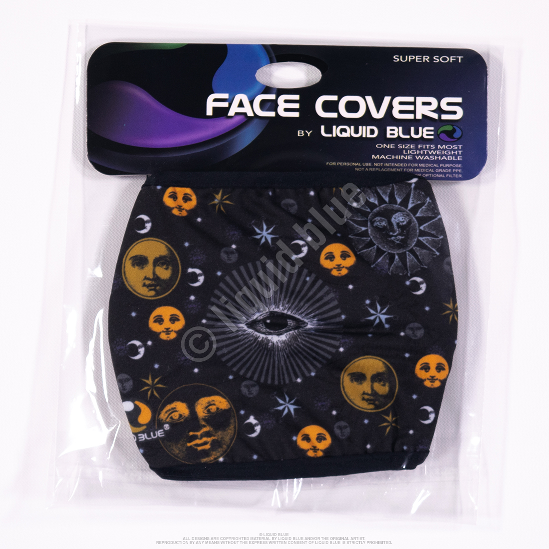 Liquid Blue Cosmic Eyes Face Covering Mask Shield