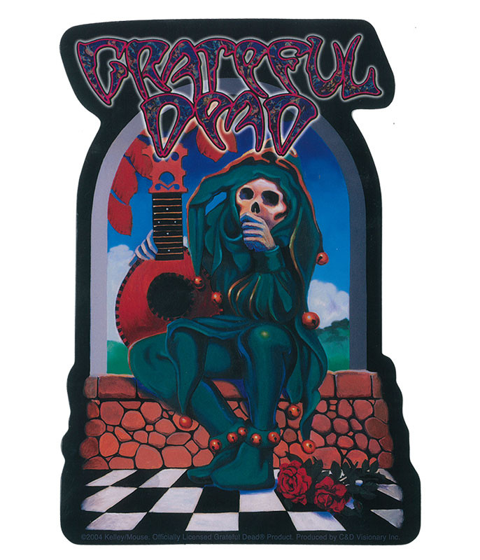 Grateful Dead GD Jester Sticker Liquid Blue