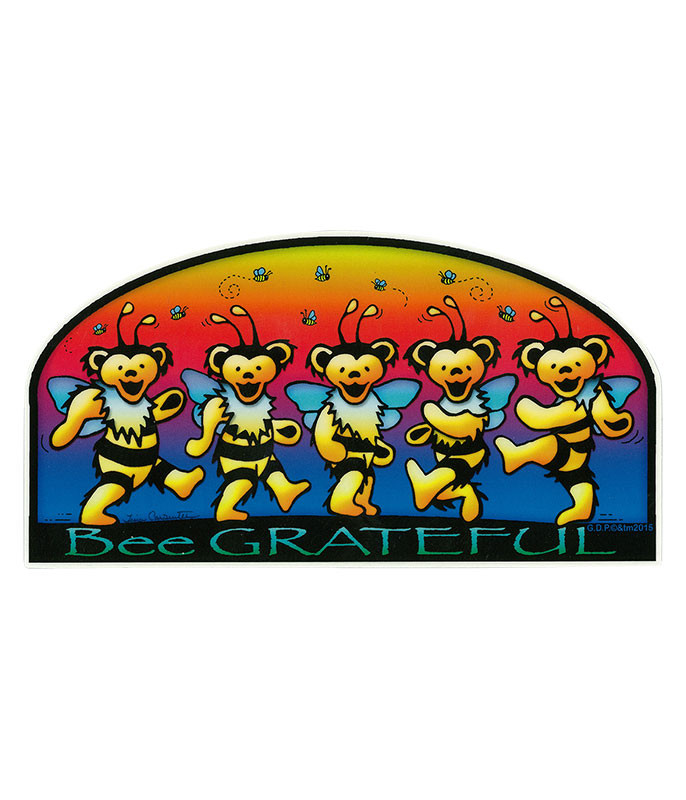 Grateful Dead GD Bee Grateful Sticker Liquid Blue