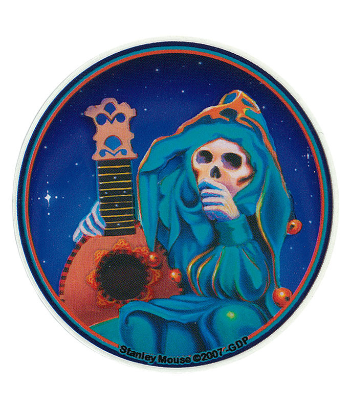 Grateful Dead GD Jester Mini Sticker Liquid Blue