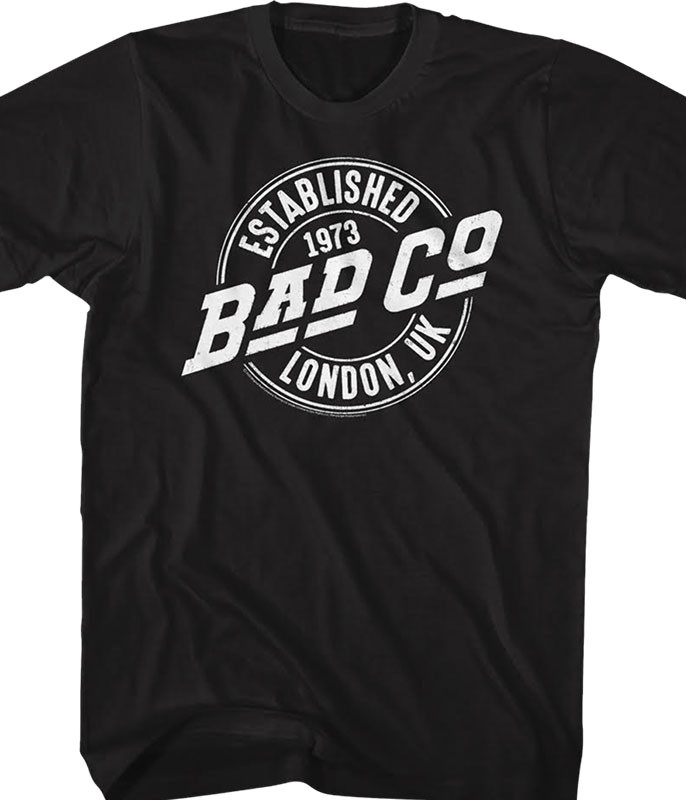 Bad Company Logo Black T-Shirt Tee Liquid Blue