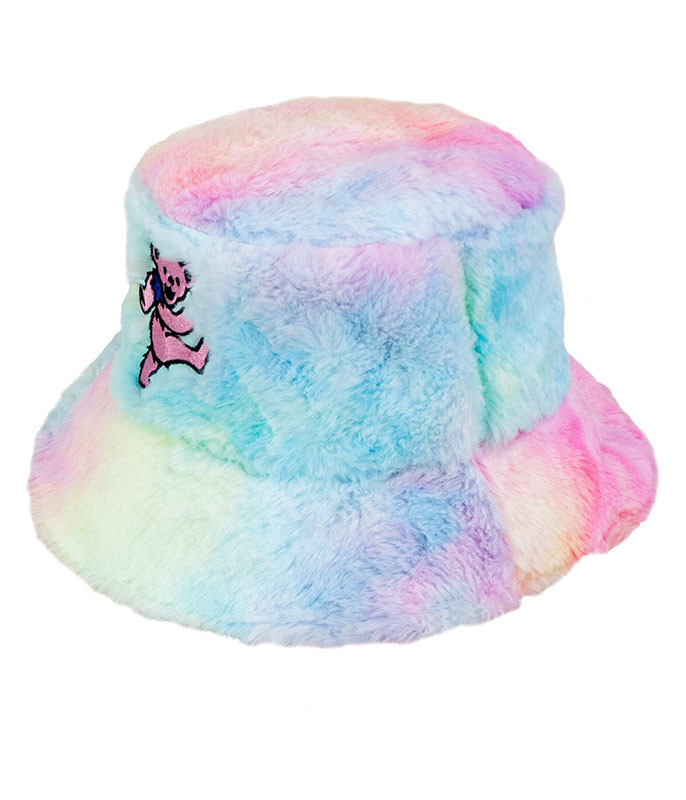 Grateful Dead Pink Bear Soft Bucket Hat Liquid Blue