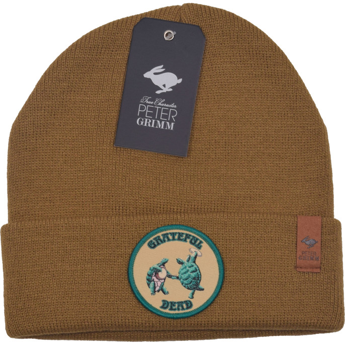 Grateful Dead Dancing Terrapins Tan Beanie Liquid Blue