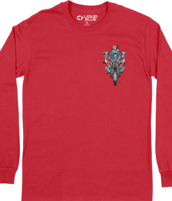 Grateful Dead Moto Sam Chest Long Sleeve T-Shirt Tee by Liquid Blue