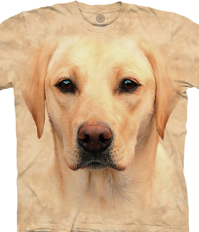Yellow Lab Portrait Classic Cotton T-Shirt by The Mountain