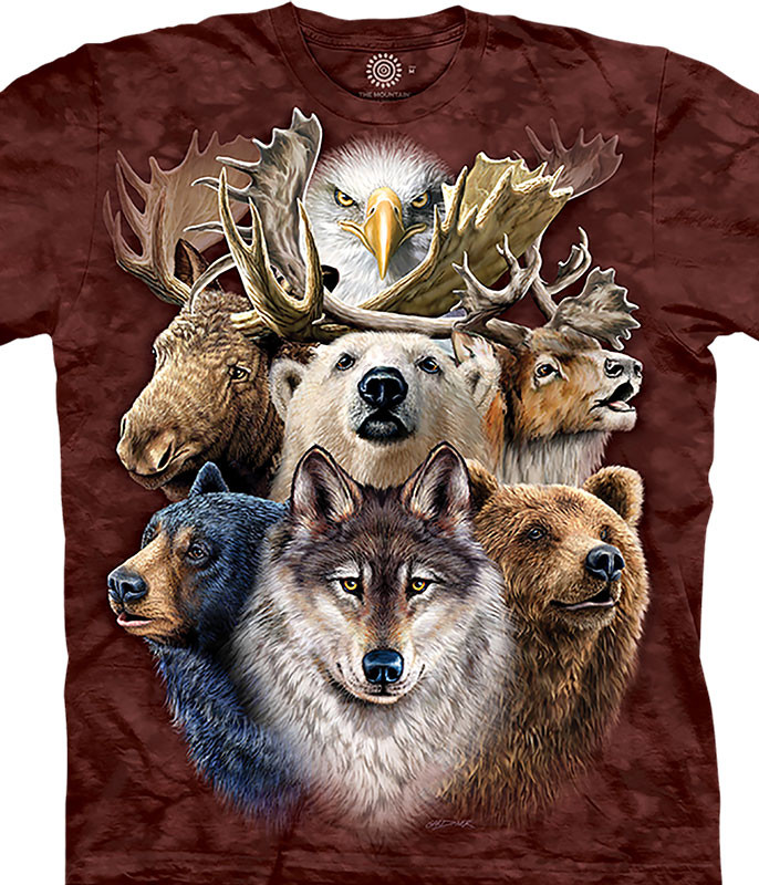 Northern Wildlife Collage Classic Cotton T-Shirt by The Mountain