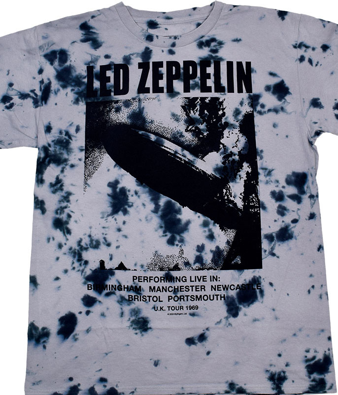 Led Zeppelin Zeppelin UK 69 Tie-Dye T-Shirt Tee Liquid Blue