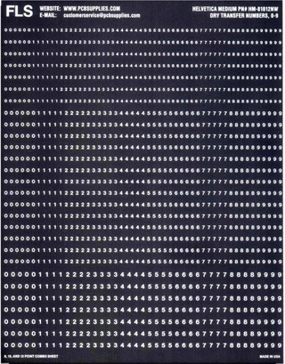 White Number Decals 6 8 10 12 point