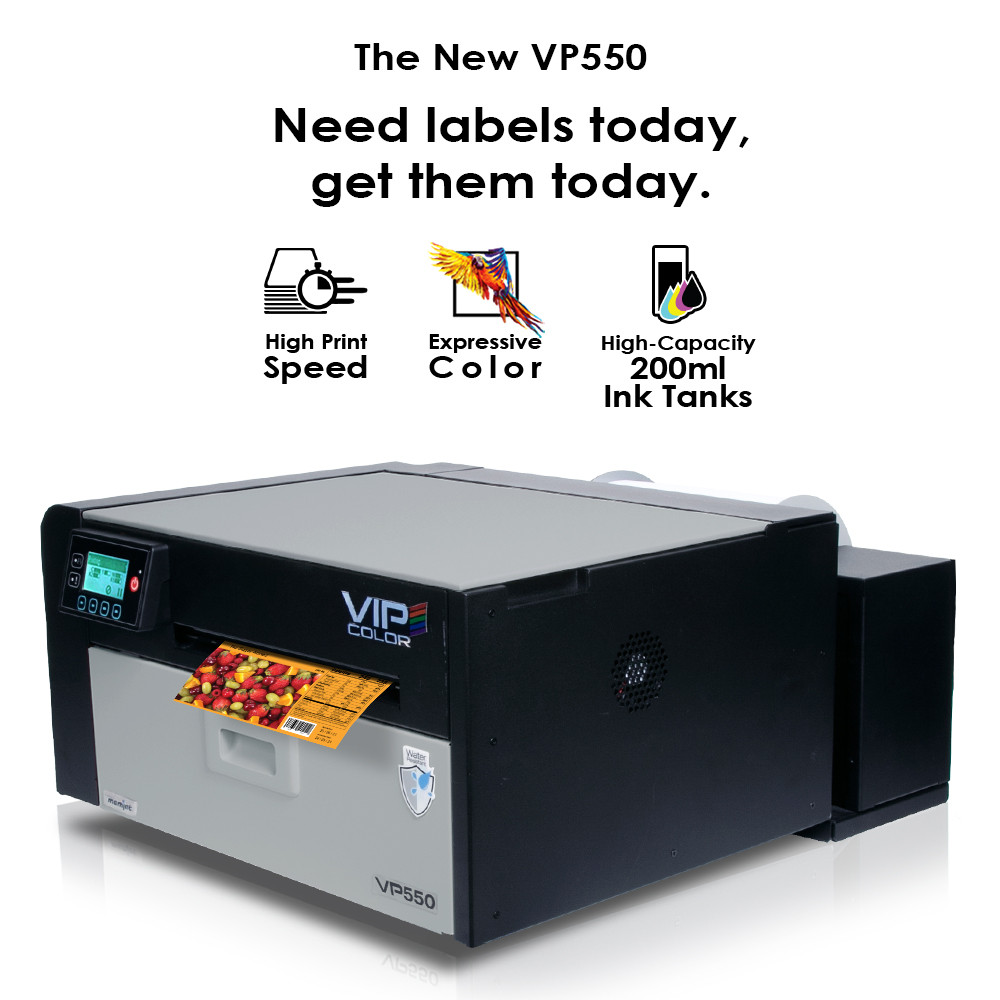 VIPColor VP550 Memjet Color Label Printer - Optimedialabs