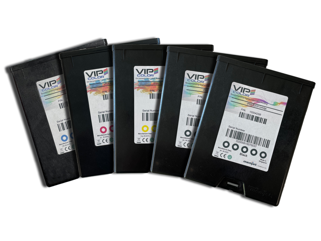 VIPColor VP500/VP600 2KCMY Memjet Ink Cartridge - 5 Mixed Pack / 200 ml