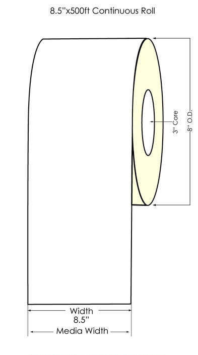 Afinia L801 8.5" x 500ft Silver Polyester Label Roll