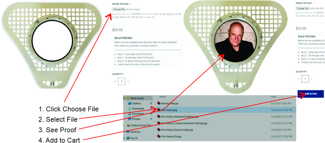 Custom personalized picture urinal screens and cakes