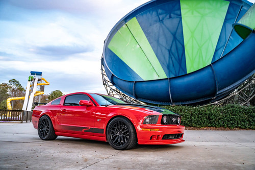 Steeda Mustang Trident Satin Black Square Wheel & Tire Package - 20x10 ...