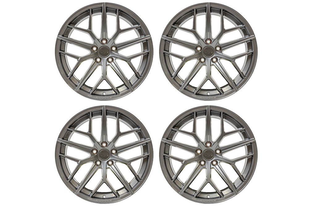 Steeda Mustang Trident Gloss Titanium Square Wheel Package - 19x10 (05-24)