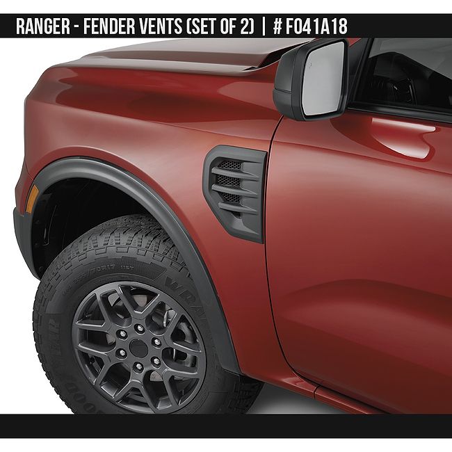 AirDesign FO41A18 Ranger Front Fender Vent Set - Satin Black (24-25)