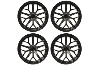 Steeda Mustang Trident Satin Black Staggered Wheel Package - 20x10/11 ...