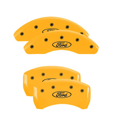 MGP 10260SFRDYL Maverick Caliper Covers Front & Rear - Yellow Finish w ...