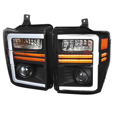 Spec-D Tuning 2LHP-F25008JM-G3-GO F-250 Projector Headlights w/ LED C ...