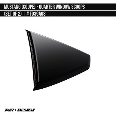 AirDesign FO39A08AB Mustang Quarter Window Scoop Set - Absolute Black ...