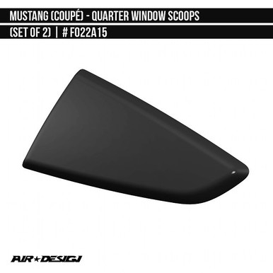 AirDesign FO22A15 Mustang Quarter Window Scoop Set - Satin Black (15-23)
