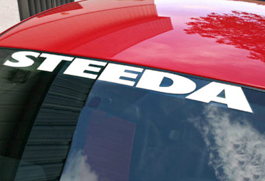 Steeda Windshield Decal - White, 157 3501